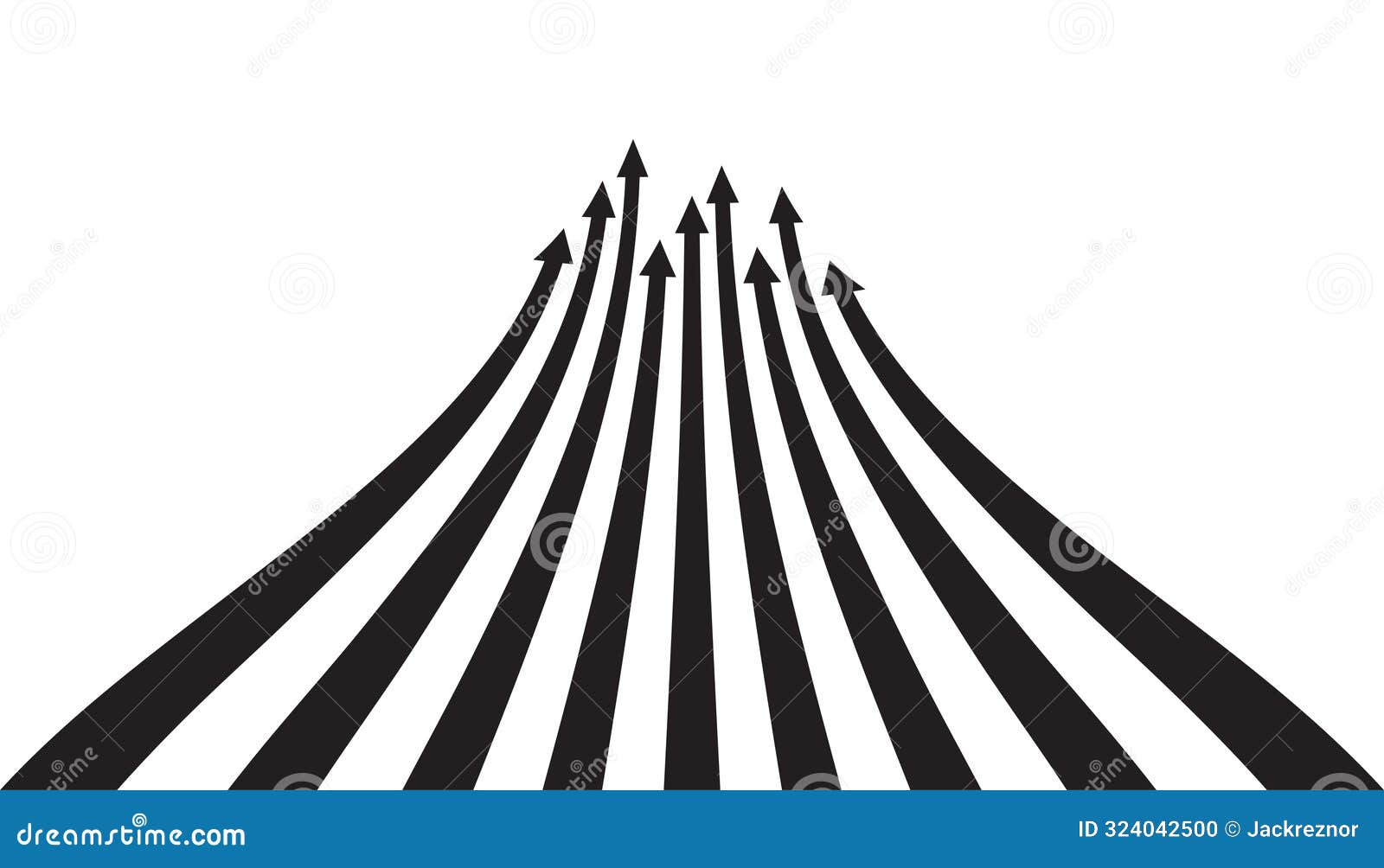 Perspective Arrows on White Background. Growth Concept Stock Vector ...