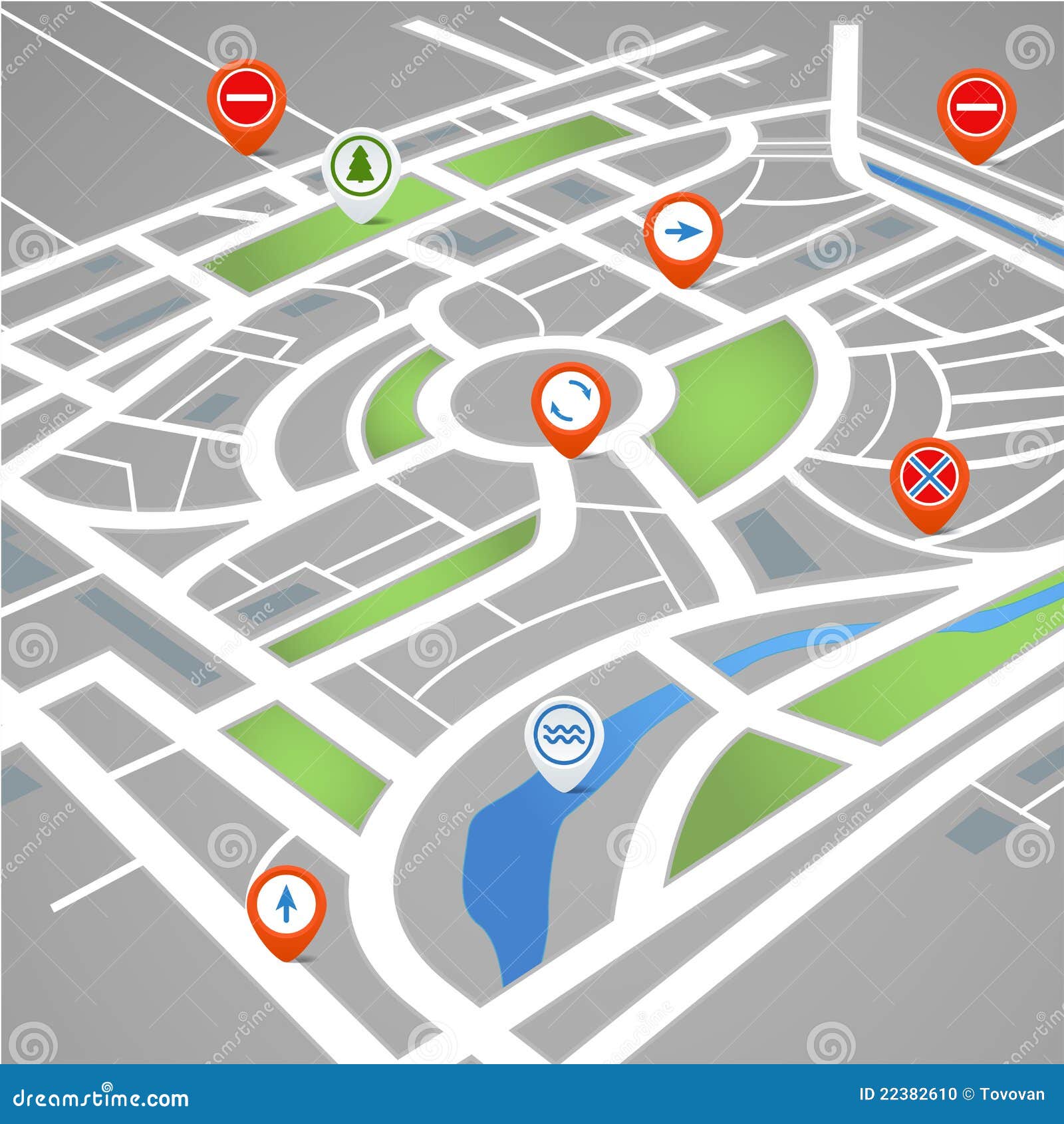 Perspective Background of Abstract City Map Stock Illustration ...