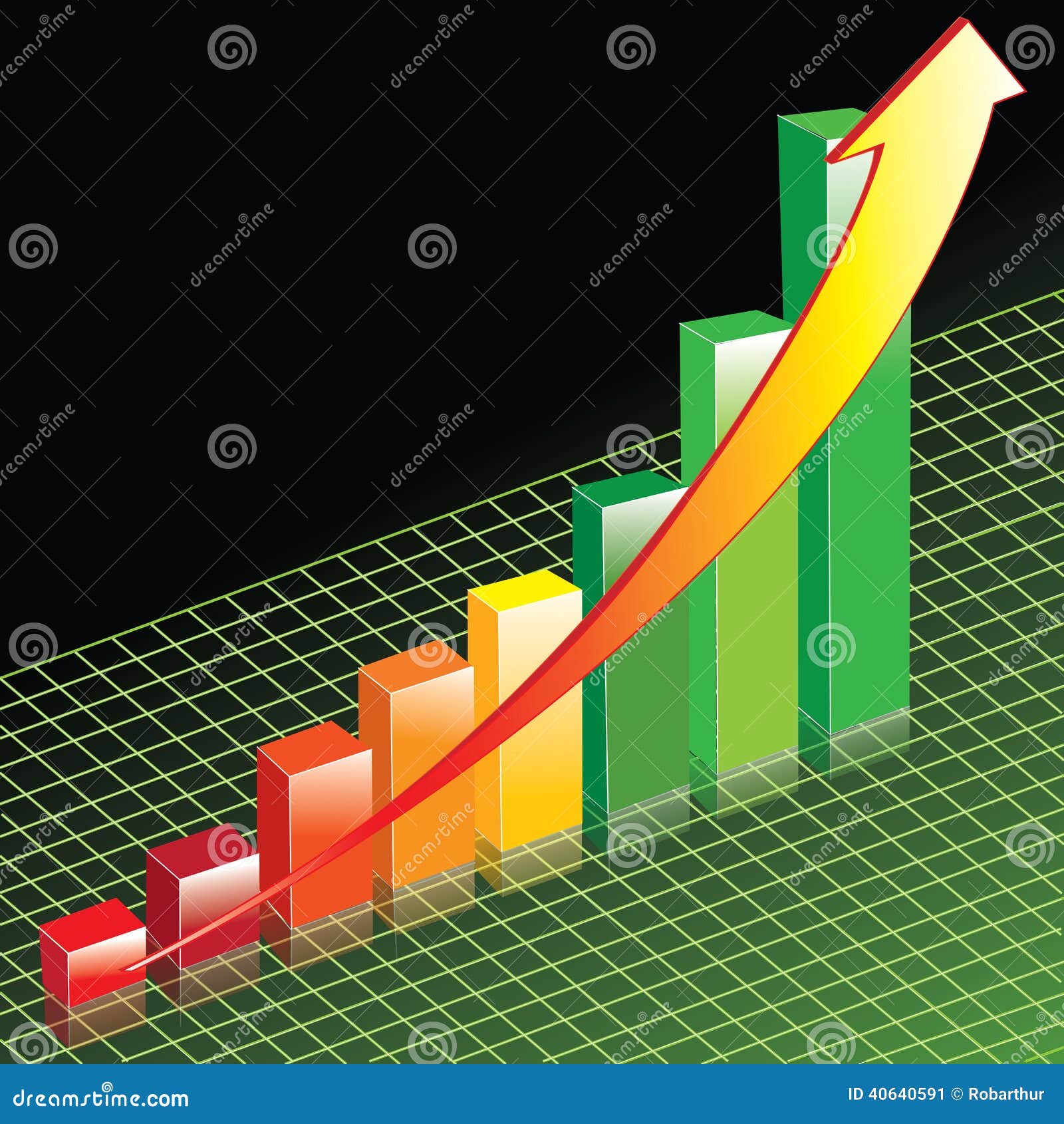 Perspective Bar Graph Cartoon Vector | CartoonDealer.com #40640591