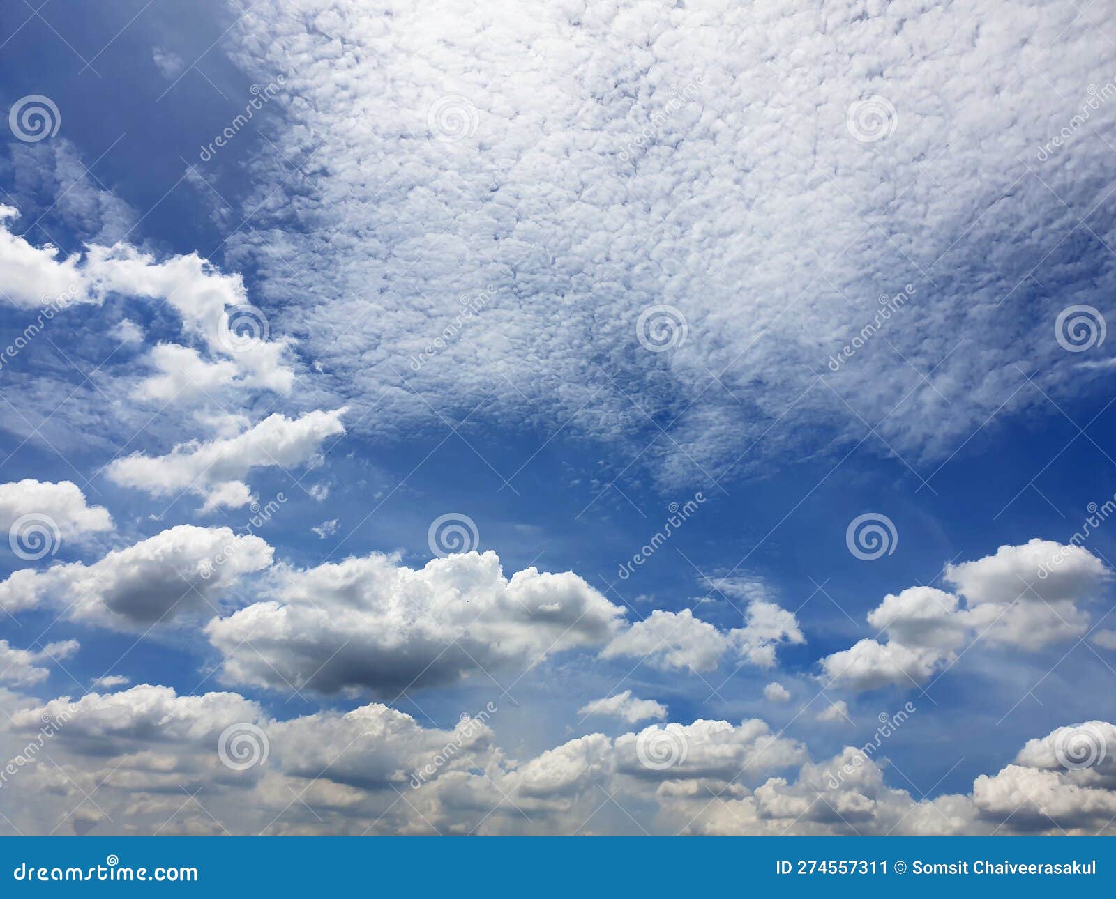 The Perspective of Beautiful Clouds in the Blue Sky Stock Image - Image ...