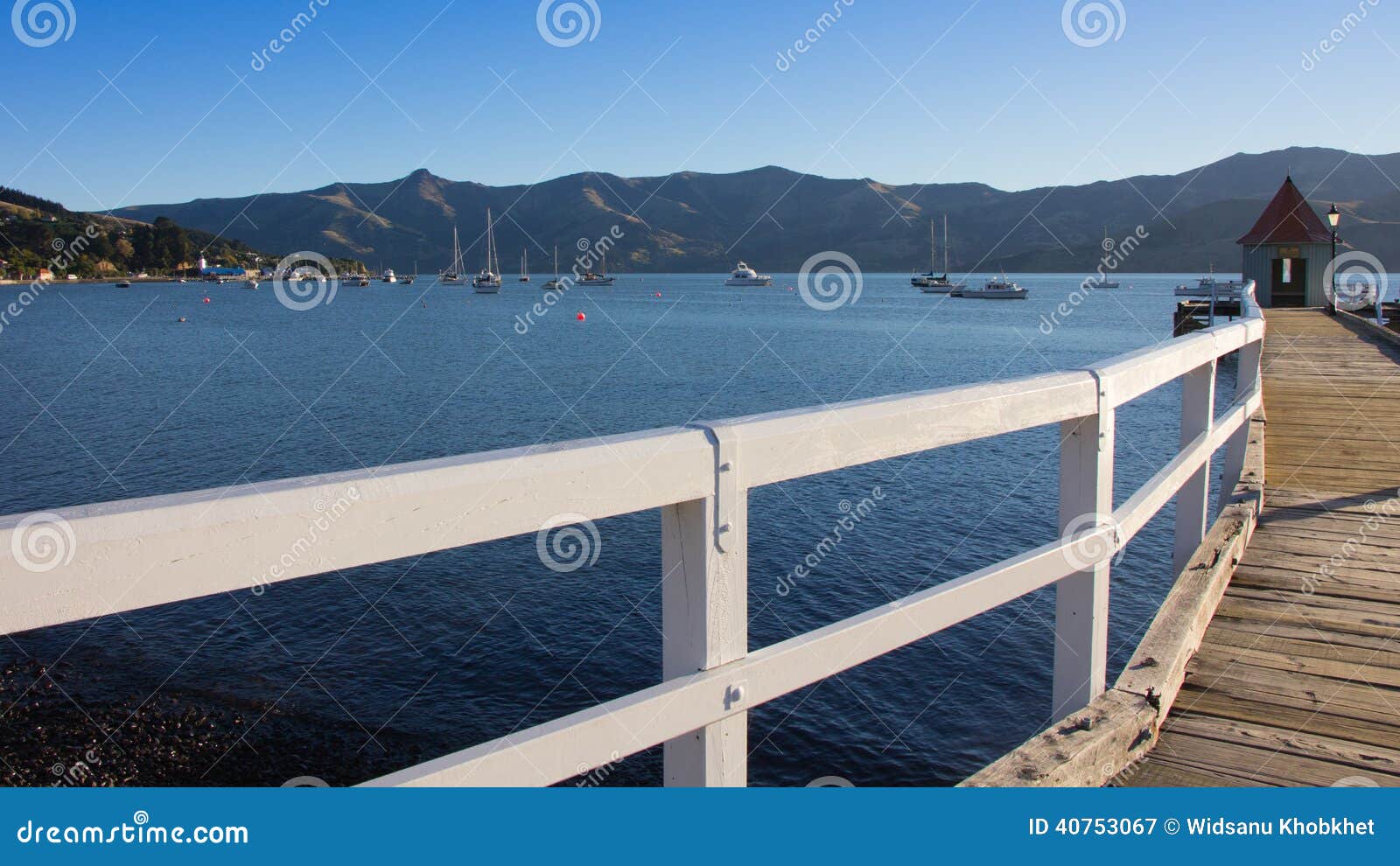 Perspective Beautiful Port and Wood Bridge Stock Image - Image of ...