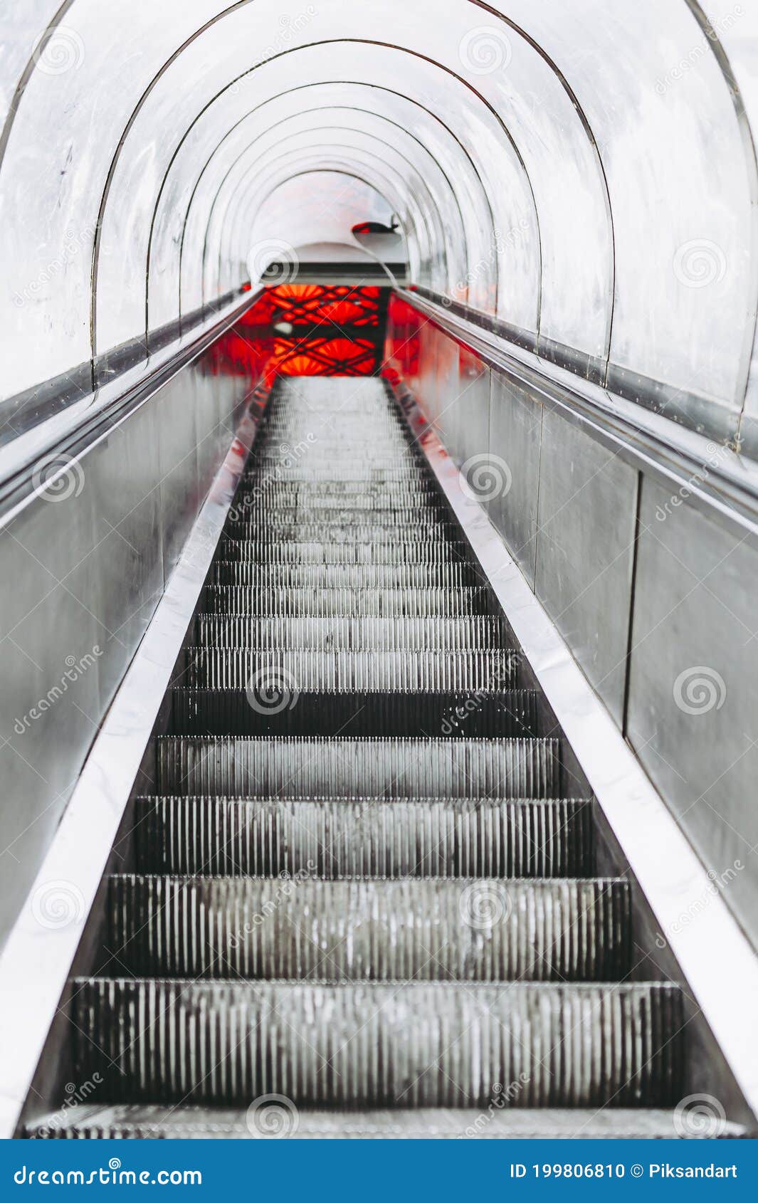 Perspective from Below on an Escalator - Closeup on the Steps of ...