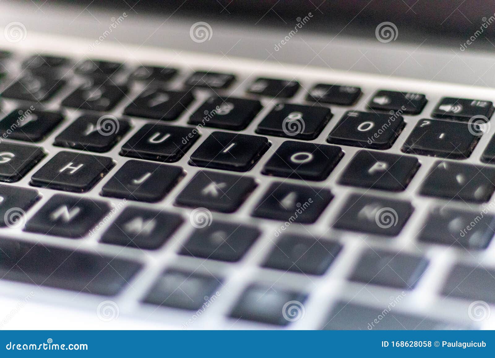 Perspective of Black Keys of a Qwerty Computer Keyboard Stock Photo ...