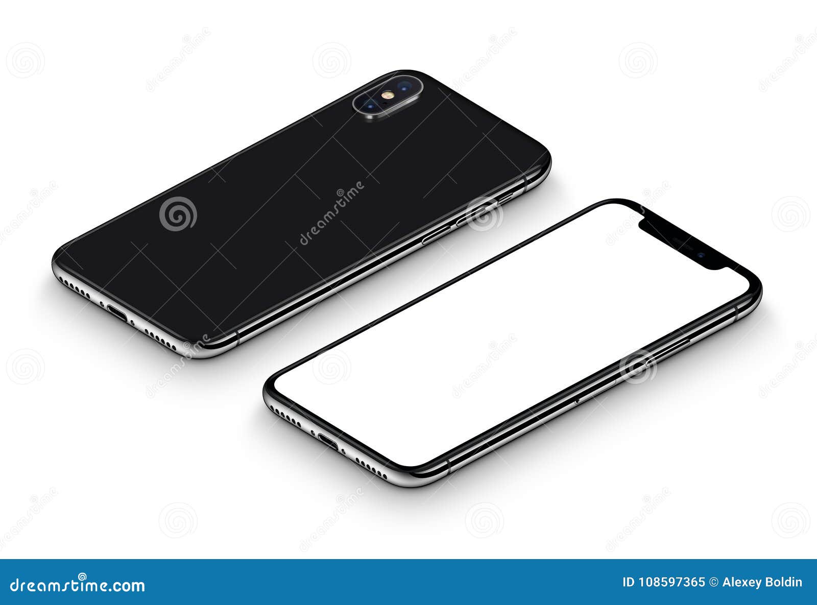 Rotated Frameless Smartphone Concept With Material Design Flat UI ...