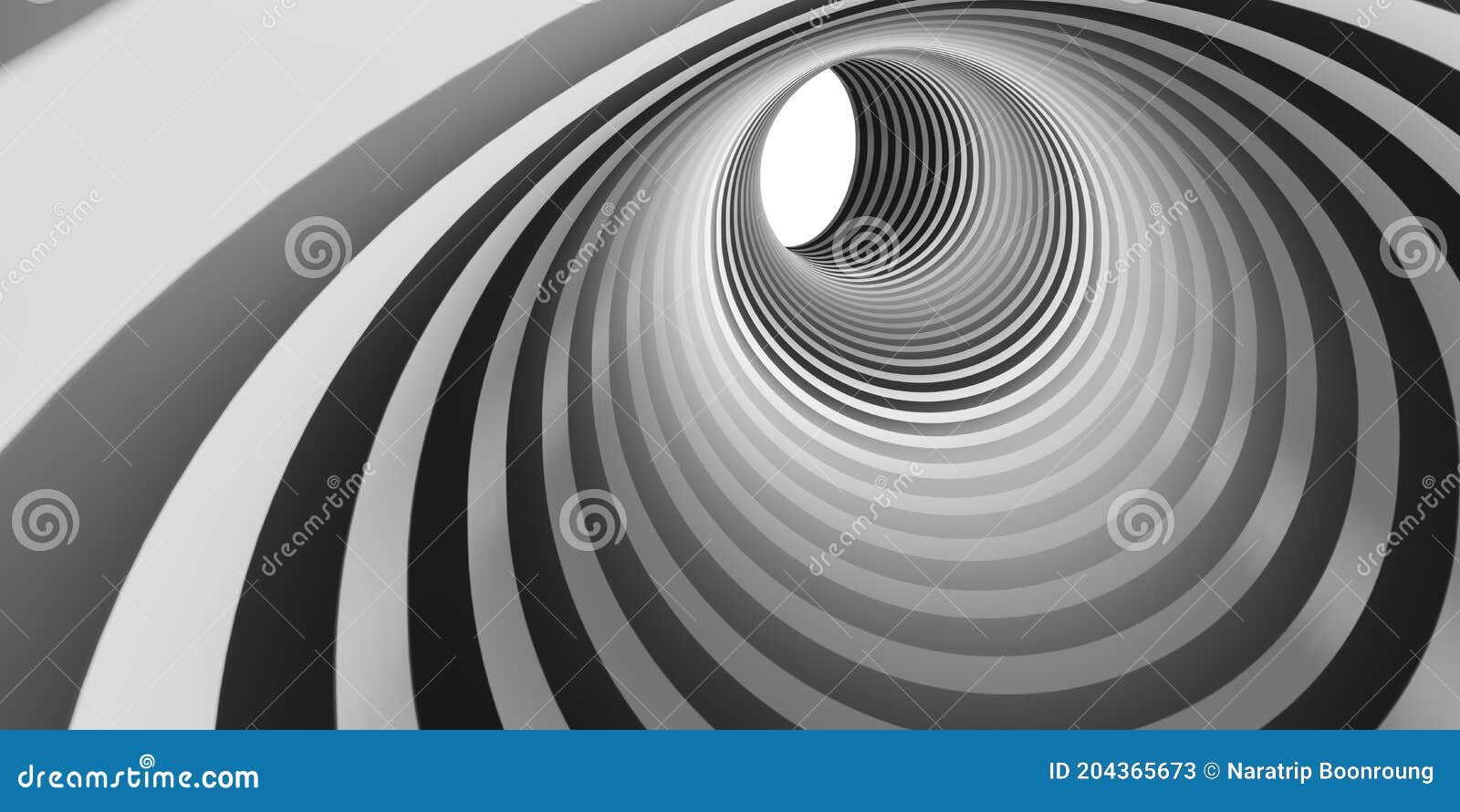 Perspective of Black and White Placed into a Deep Circle in a Pipe Like ...