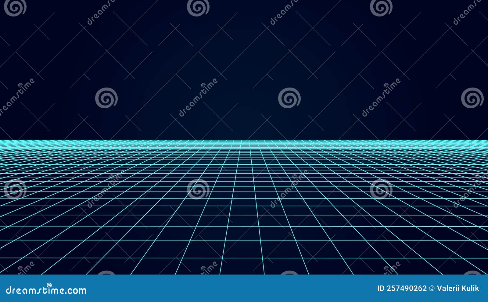 Perspective Blue Grid on a Dark Background. Futuristic Vector ...