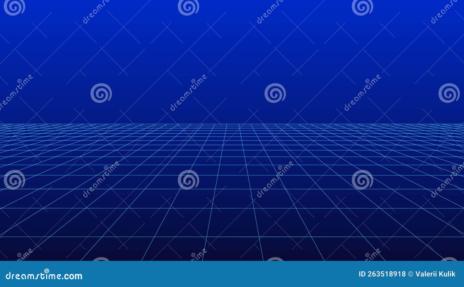 Perspective Blue Grid on a Dark Background. Futuristic Vector ...
