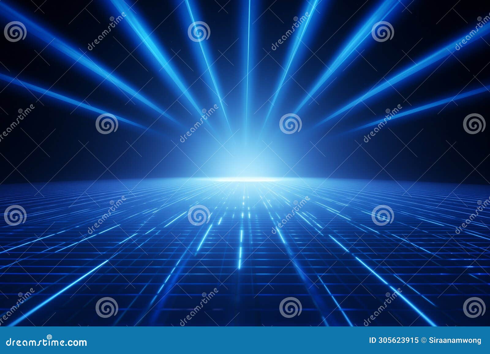 Perspective Blue Lighting Grid Line Up and Down by Generative AI Stock ...