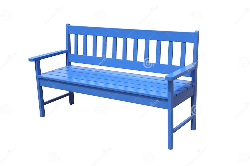 Perspective Blue Wooden Bench Stock Photo - Image of exterior, seat ...