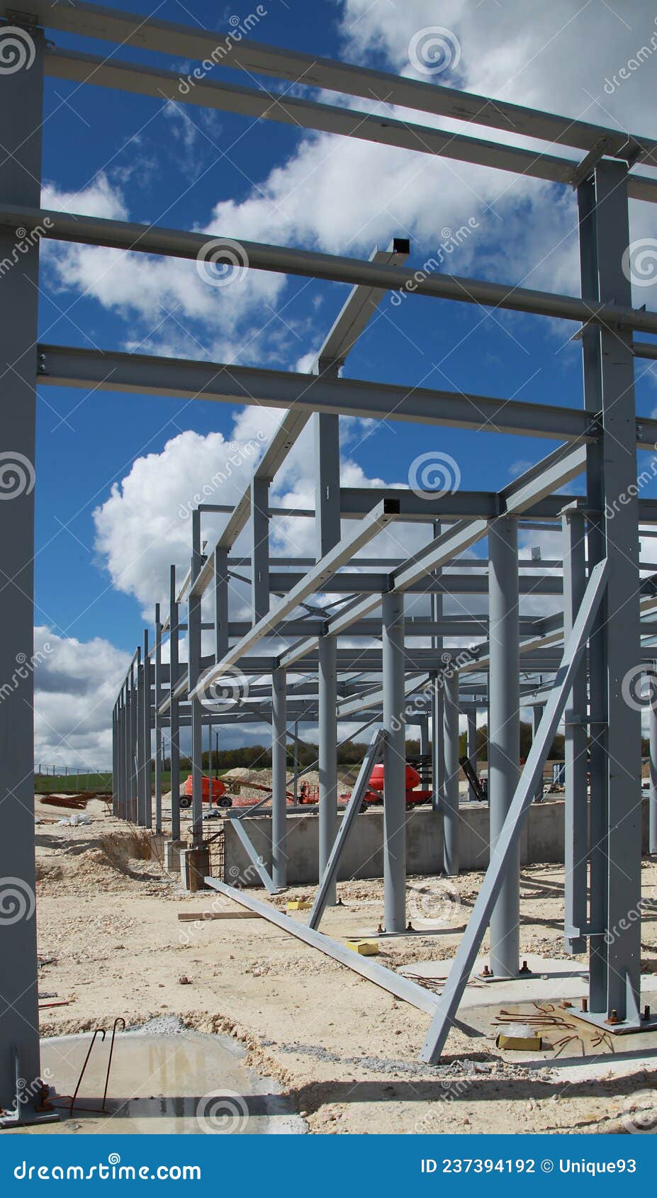 Perspective of a Brick Building Construction Site Stock Photo - Image ...