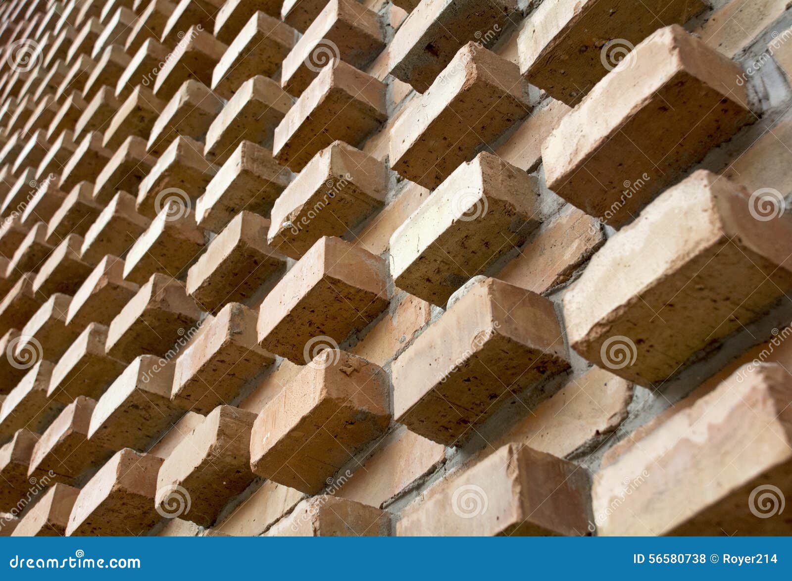 Perspective of a Brick Wall Stock Photo - Image of stone, construction ...
