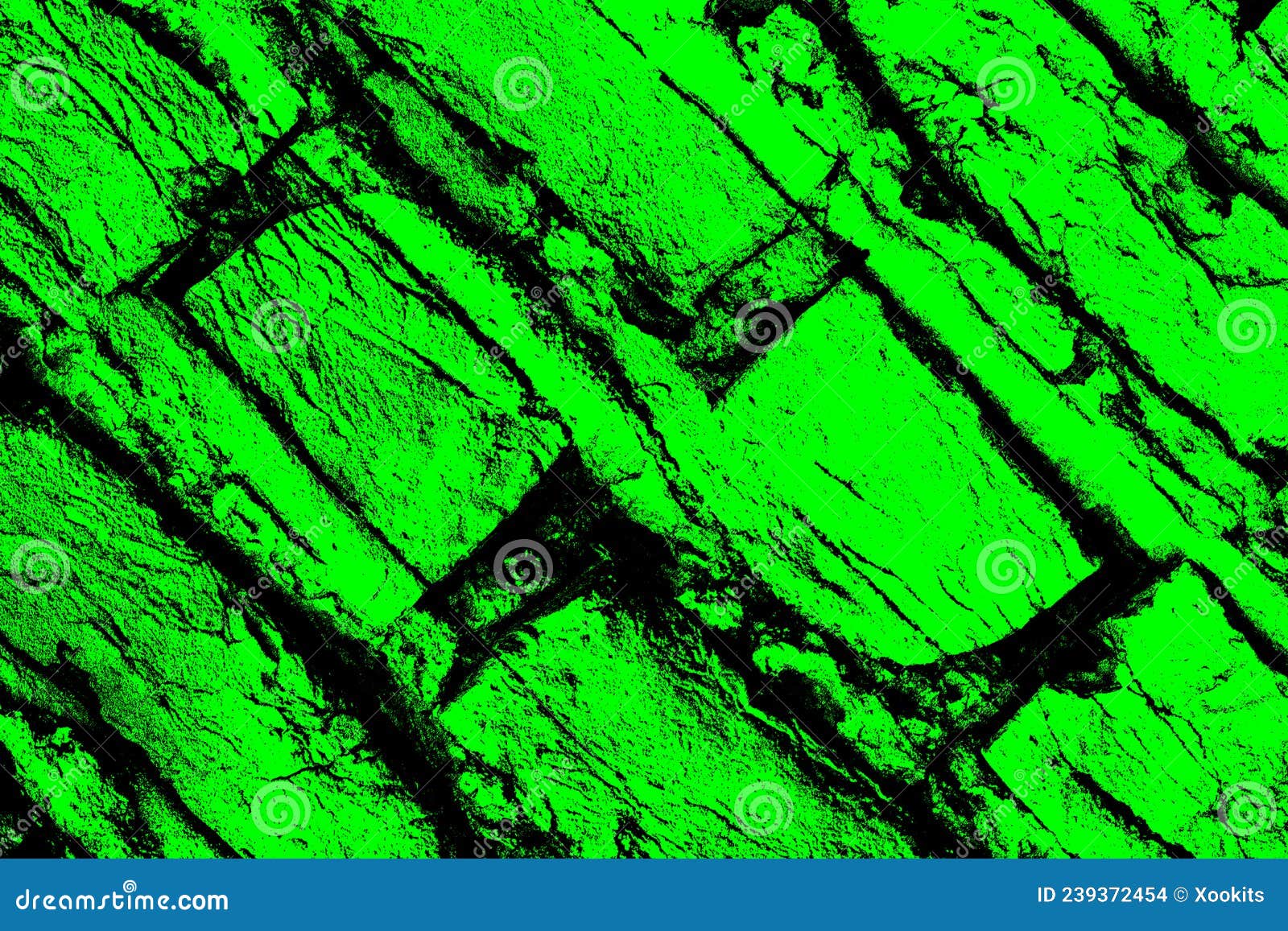 Perspective Brick Wall Structural Green Grunge Texture Background Stock ...