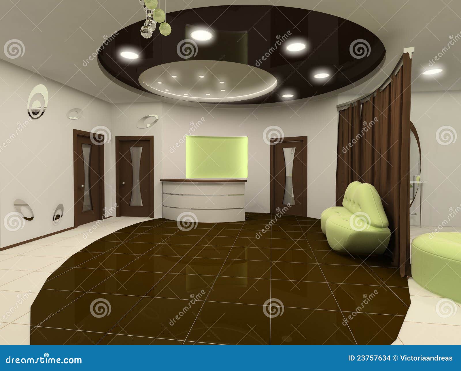 Perspective Ceiling Construction of Interior Stock Illustration ...