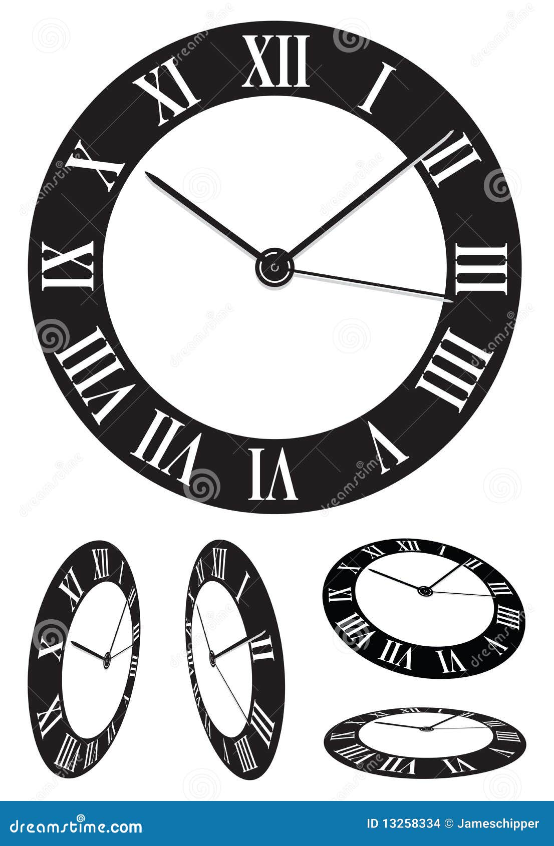 Perspective clock stock vector. Illustration of grey - 13258334