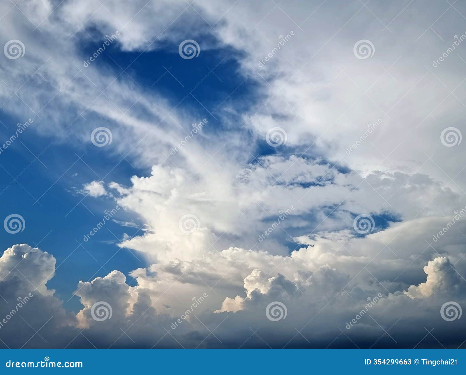 The Perspective of Clouds in the Blue Sky Backgrounds Stock Image ...