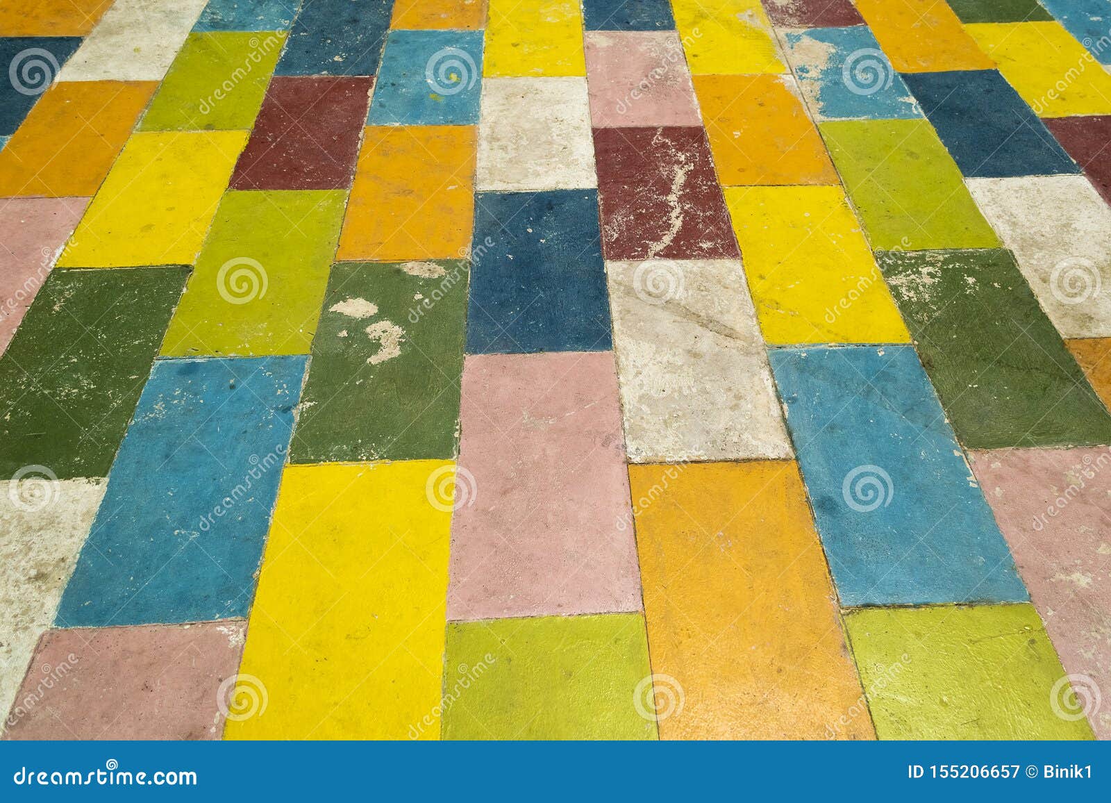 Perspective View on Tile Street Pavement Stock Image - Image of block ...
