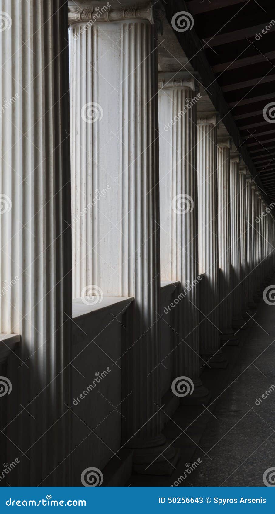 Stoa Of Attalos Attalus Interior View Of The Upper Floor. Greek, Roman ...