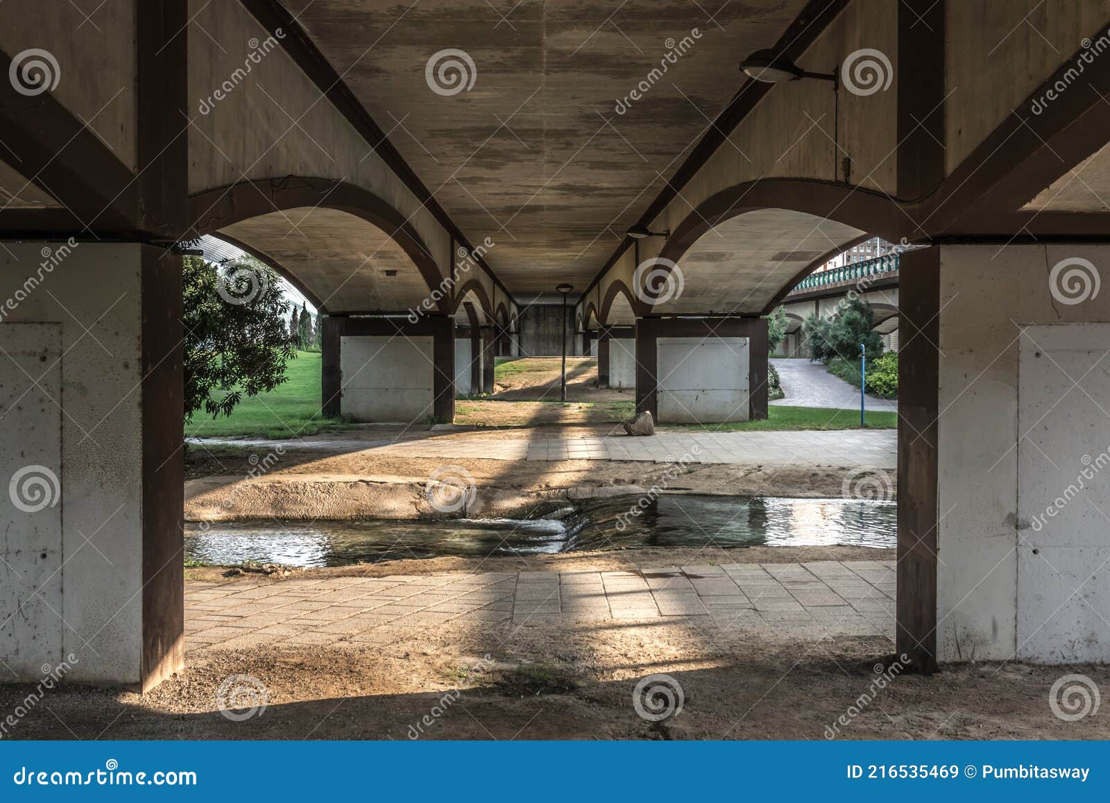 Perspective Construction from Under the Bridge. Stock Image - Image of ...