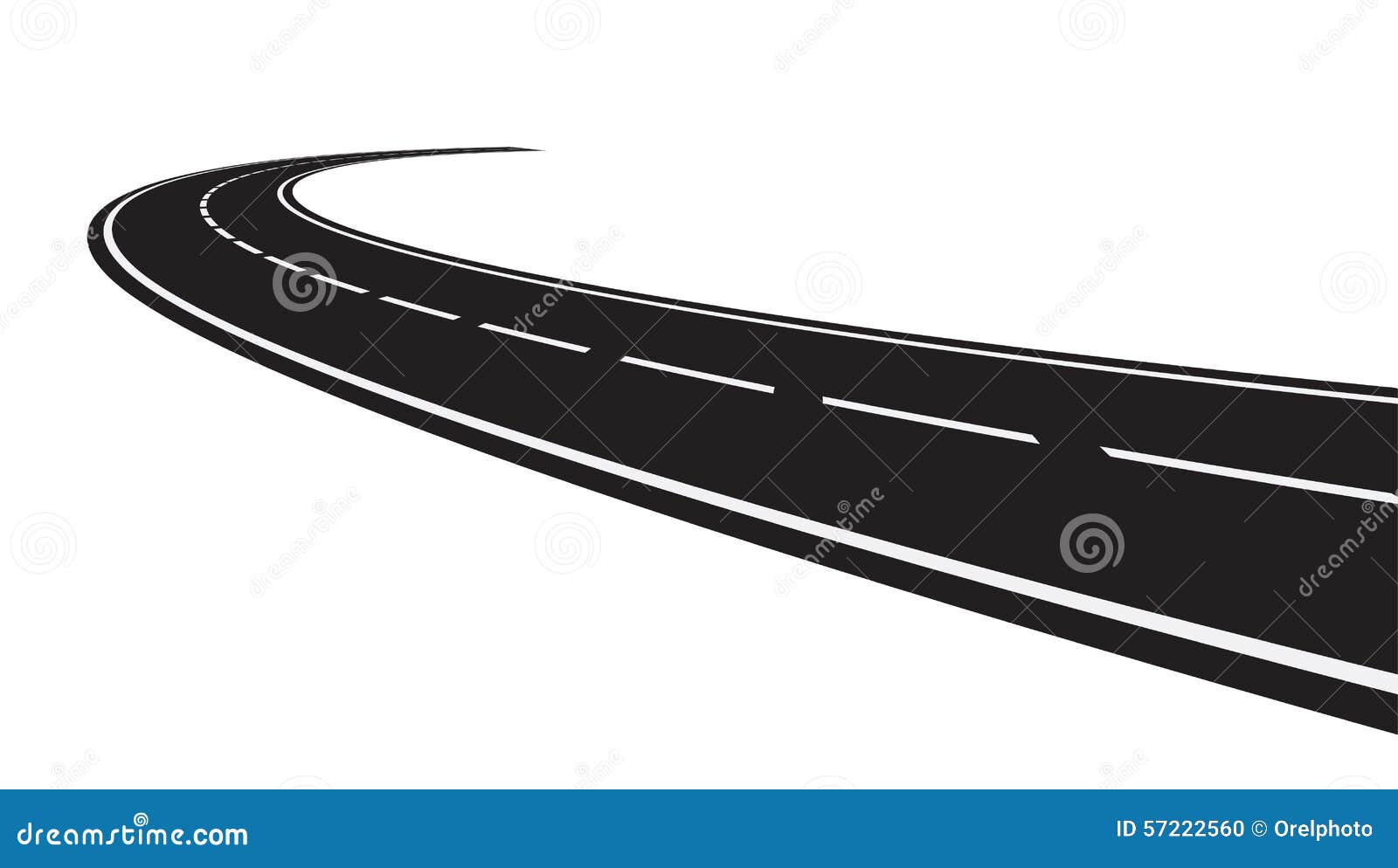 Perspective of curved road stock vector. Illustration of single - 57222560