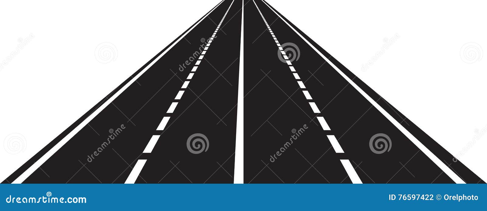 Perspective of curved road stock vector. Illustration of distant - 76597422