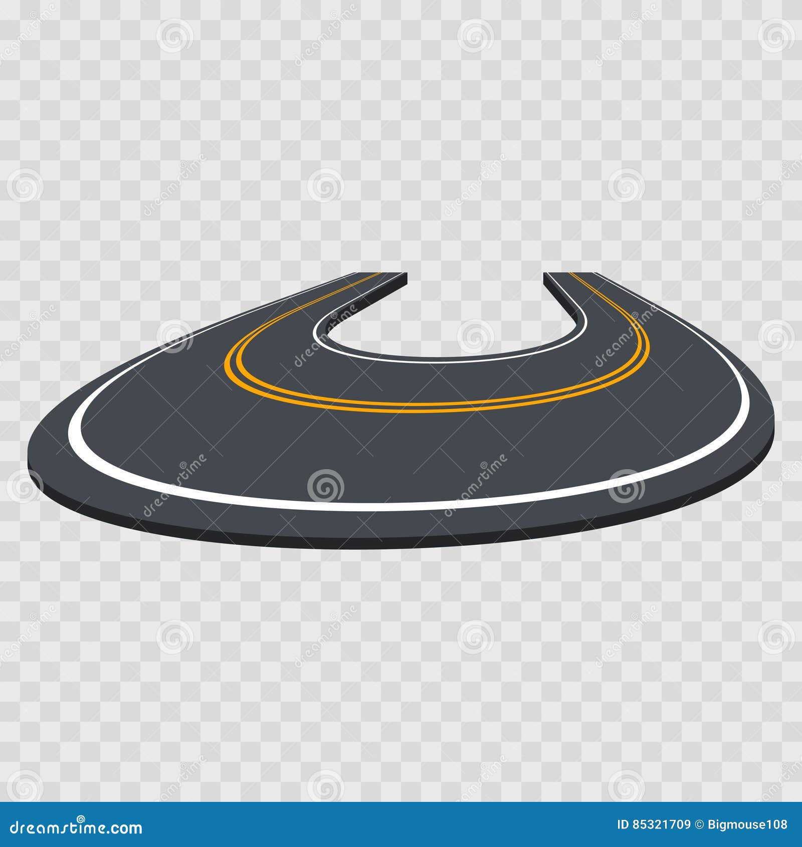 Perspective Curved Road. Vector Stock Vector - Illustration of curve ...