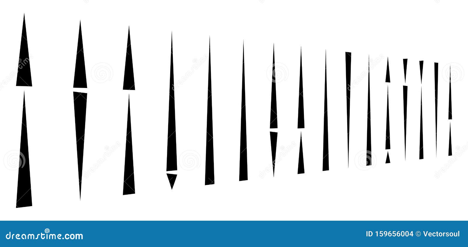 Perspective, 3d Dashed Irregular Lines. Segment Vertical Stripes ...