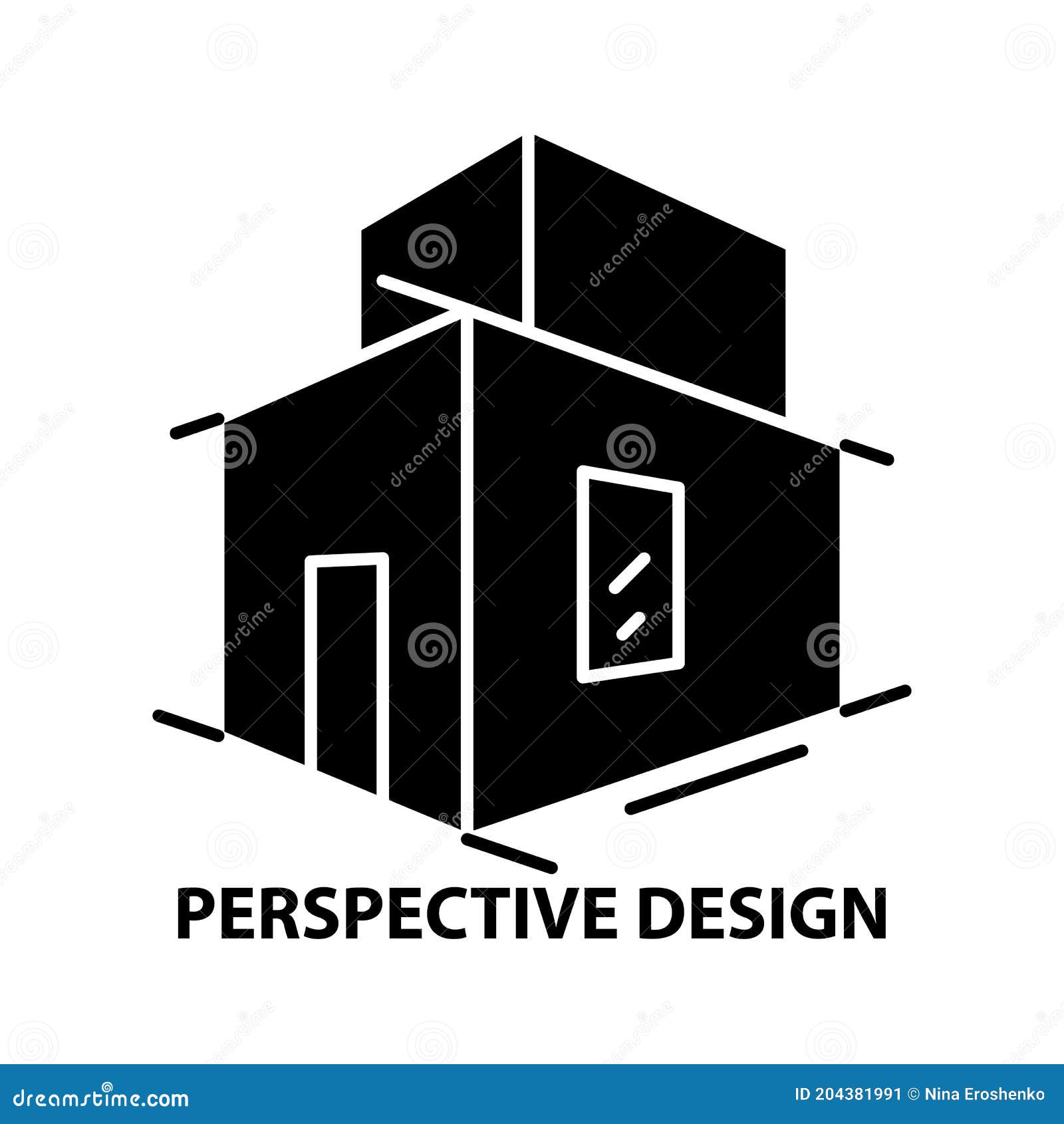Perspective Design Icon, Black Vector Sign with Editable Strokes ...