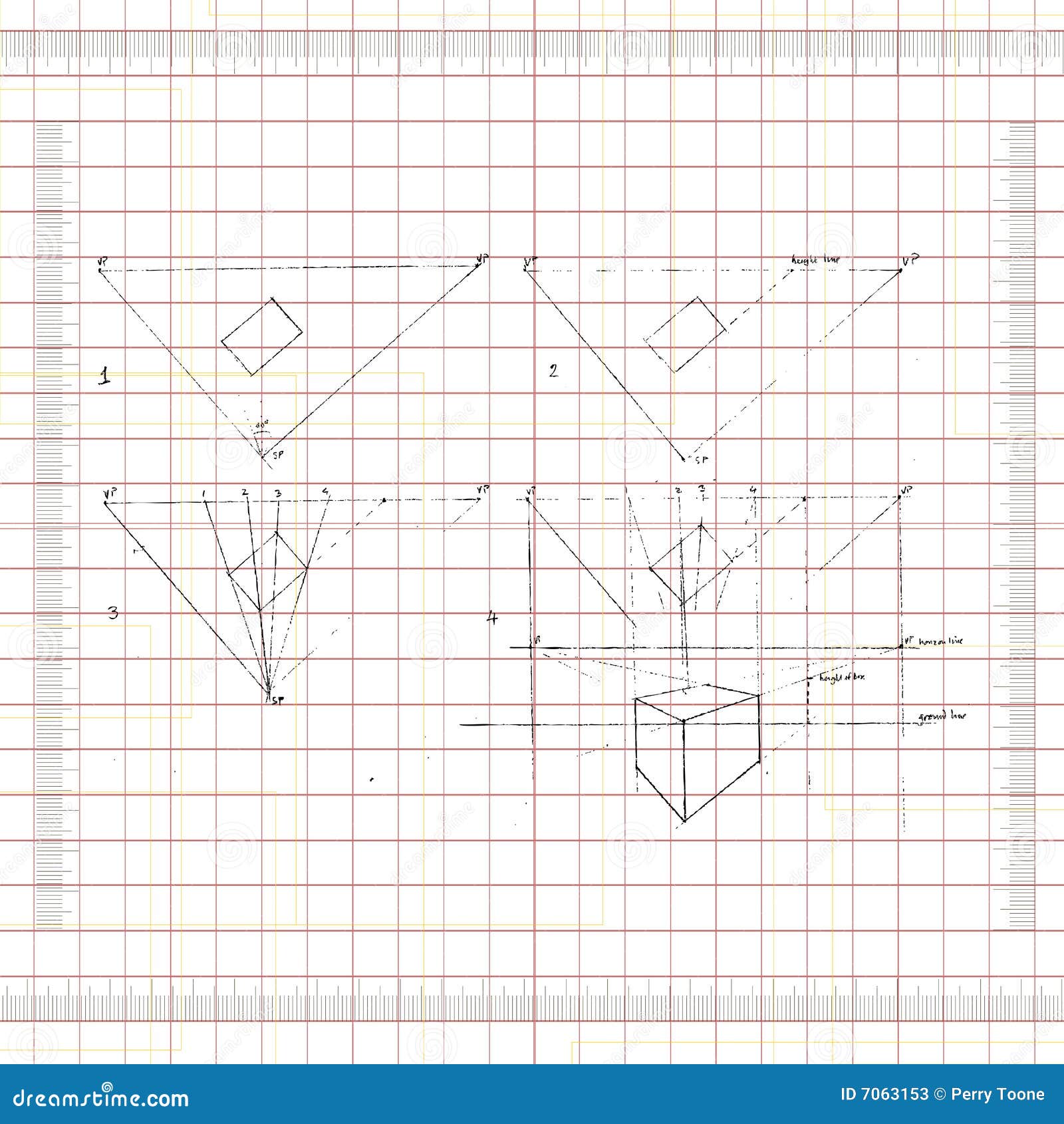 Perspective Drawing stock vector. Illustration of measured - 7063153