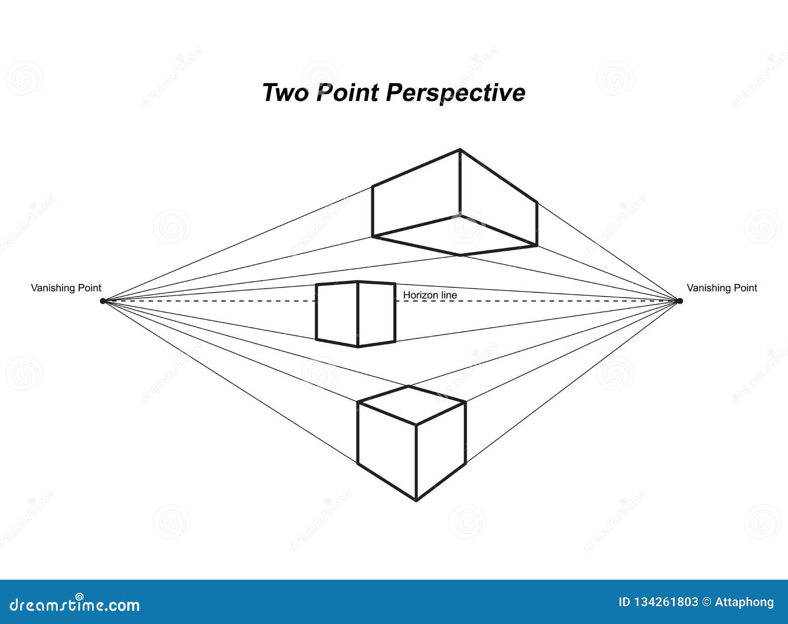Perspective Drawing Isolated on White Background Vector Stock Vector ...