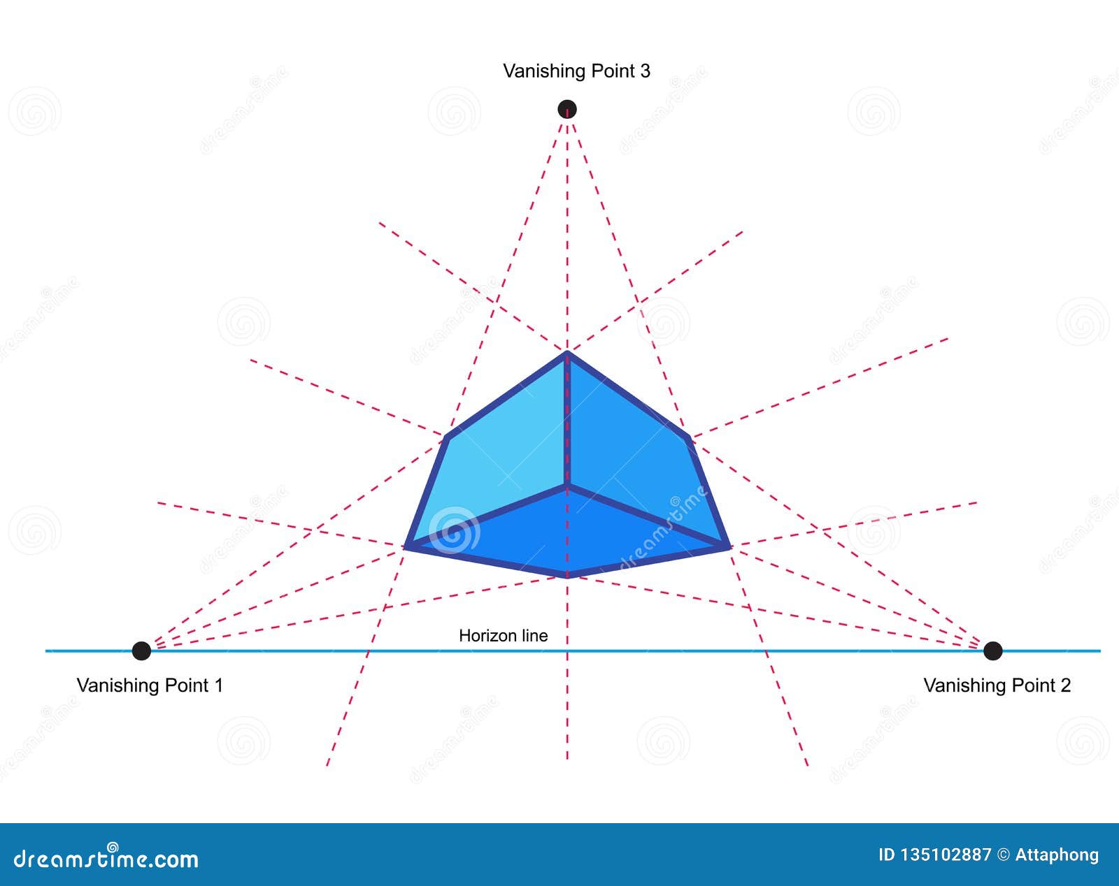 Perspective Drawing Isolated on White Background Vector Stock Vector ...