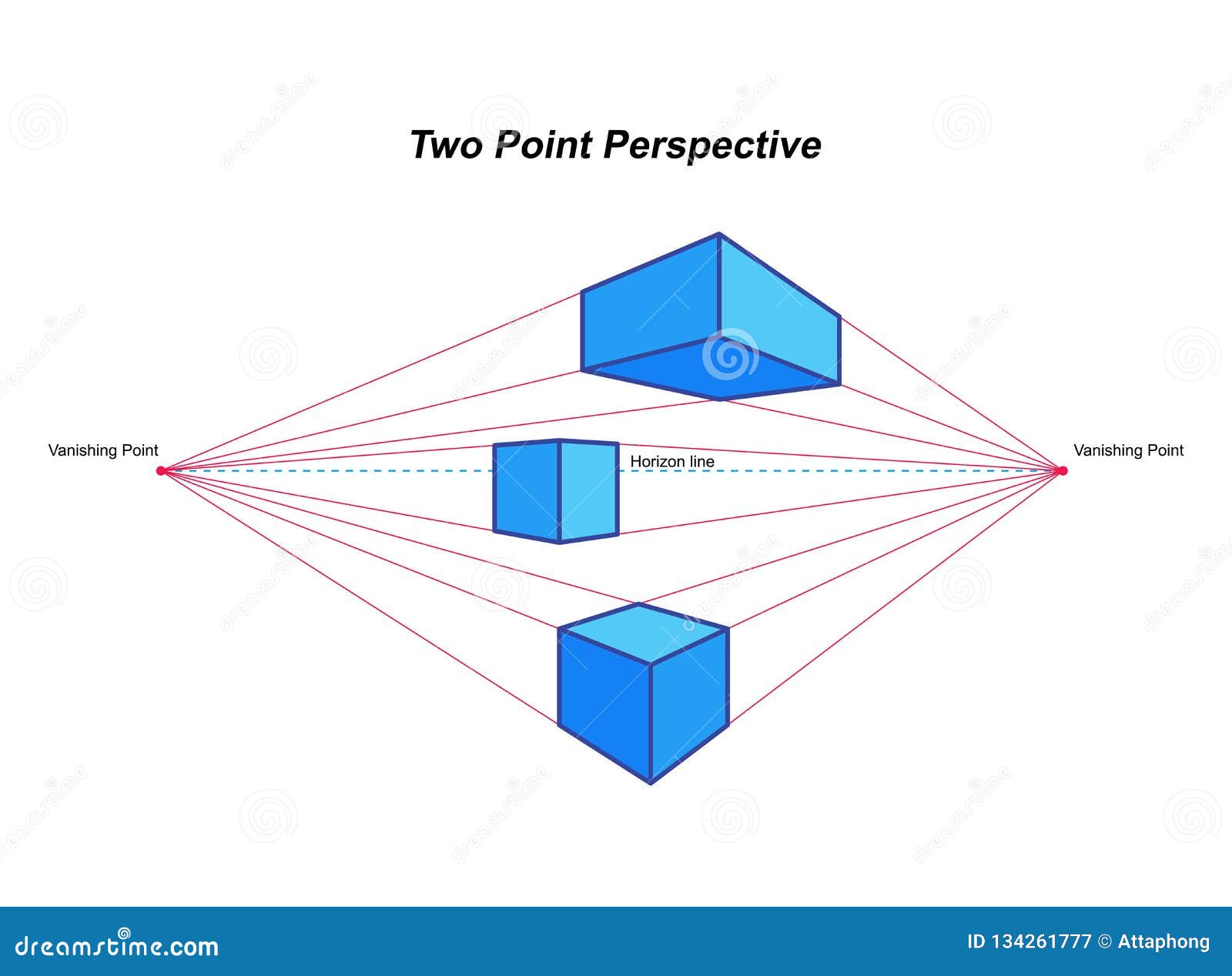 Perspective Drawing Isolated on White Background Vector Stock Vector ...