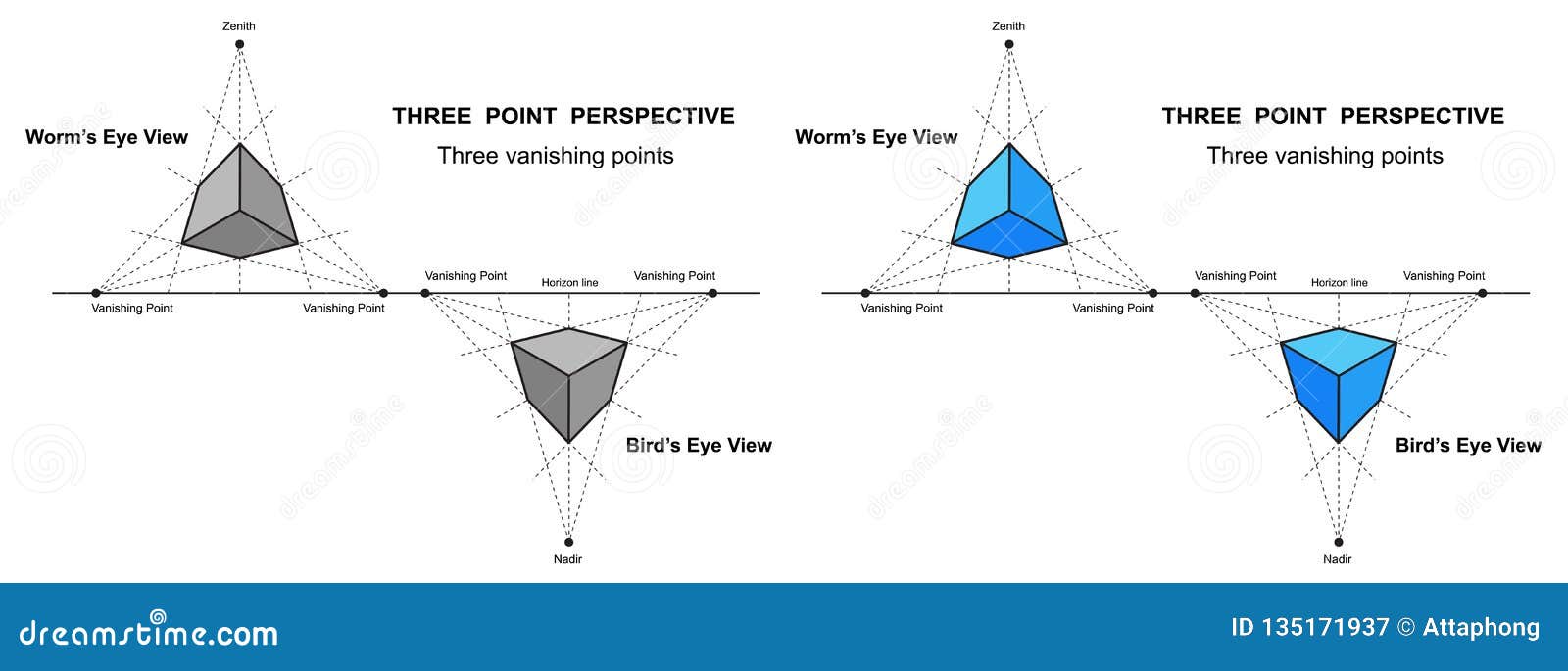 Perspective Drawing Isolated on White Background Vector Stock Vector ...