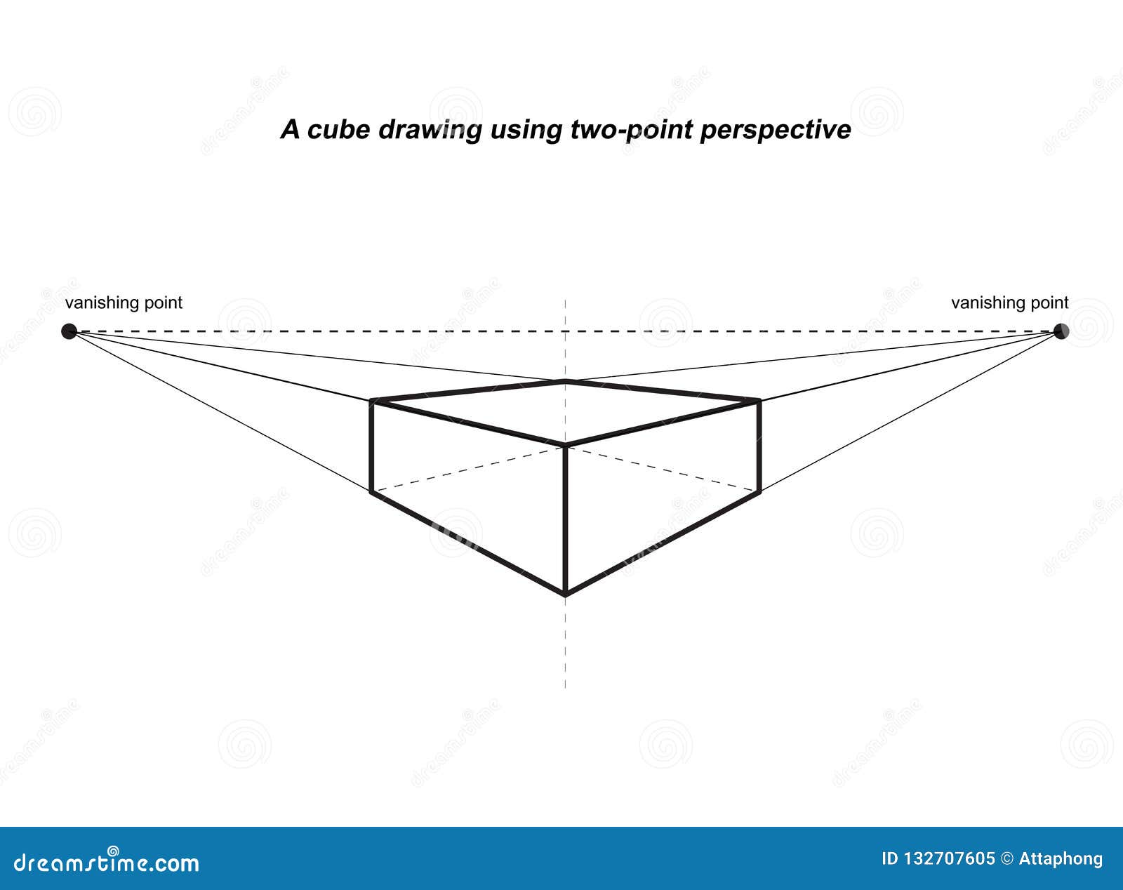 Perspective Drawings Isolated on White Background Vector Stock Vector ...