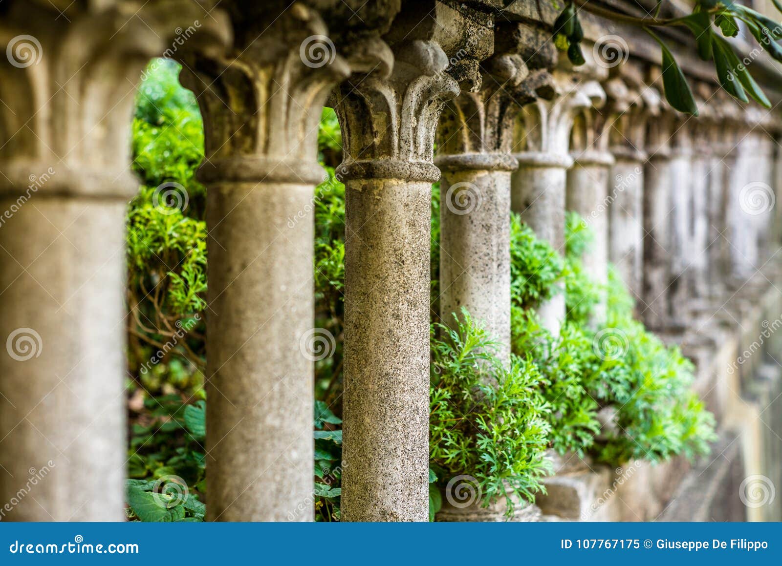 Perspective Effect on a Baluster with Corinthian Style Columns Stock ...