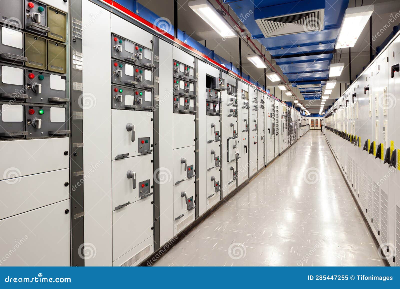 Electrical Switchgear In Production. Electrical Substation, High ...