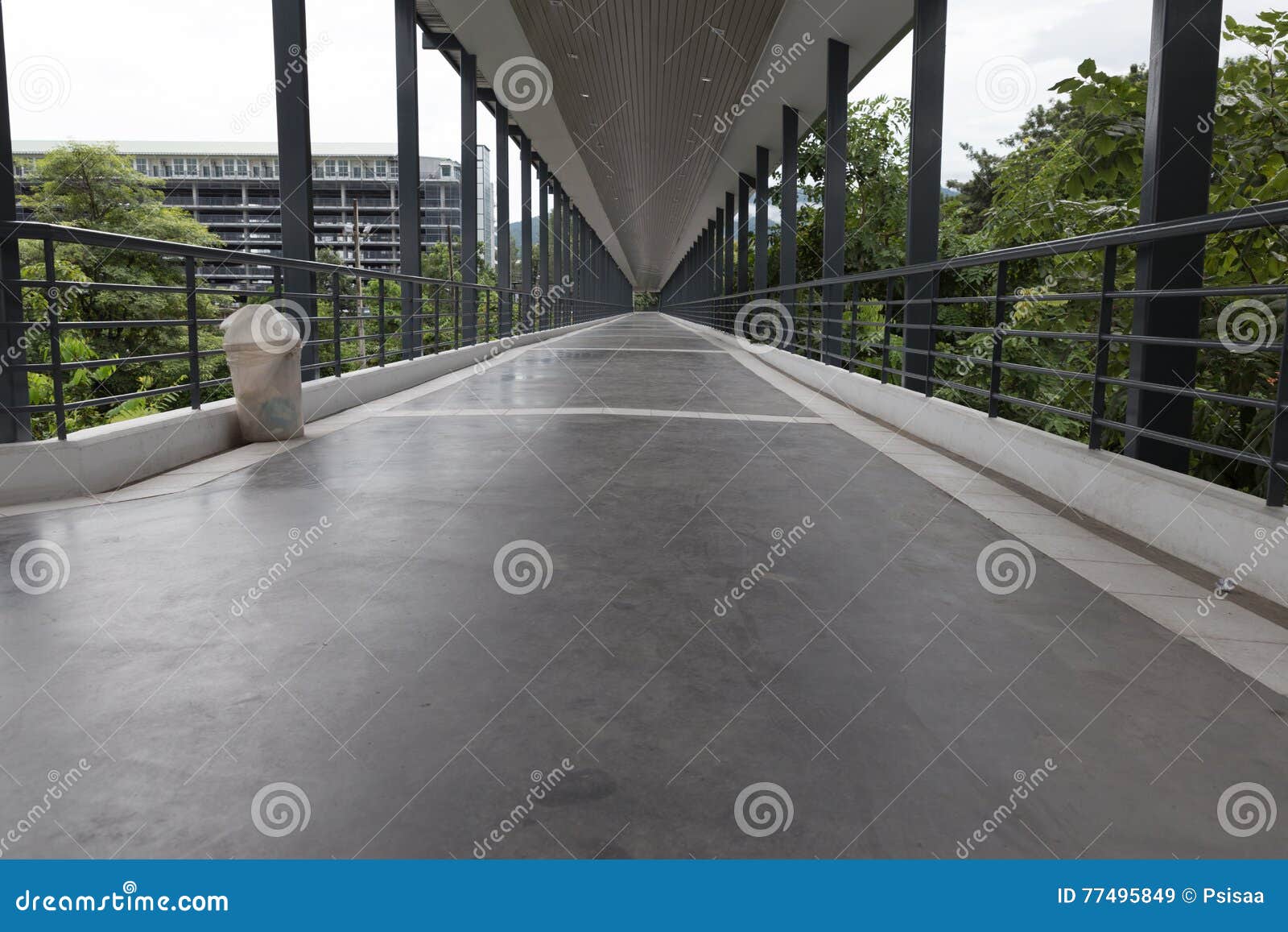Perspective of Elevated Pedestrian Walkway Stock Image - Image of ...