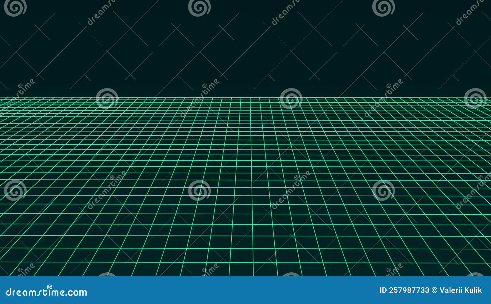Perspective Green Grid on a Dark Background. Futuristic Vector ...