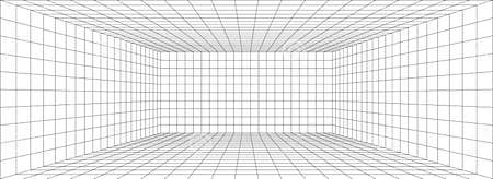 Perspective Grid Background 3d Vector Illustration. Model Projection ...