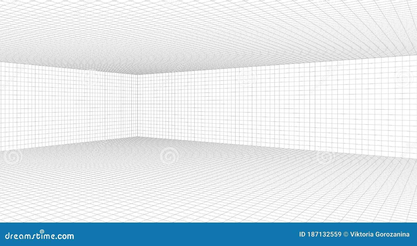 Perspective Grid Background 3d Vector Illustration. Model Projection ...