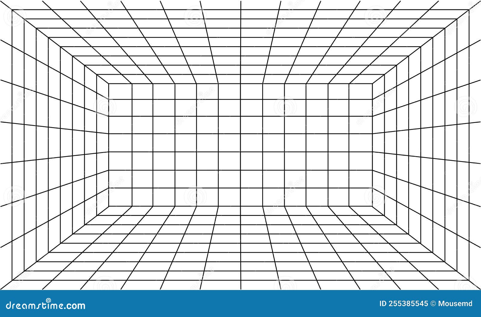 Perspective Grid Black Thin Line. Vector Stock Illustration ...