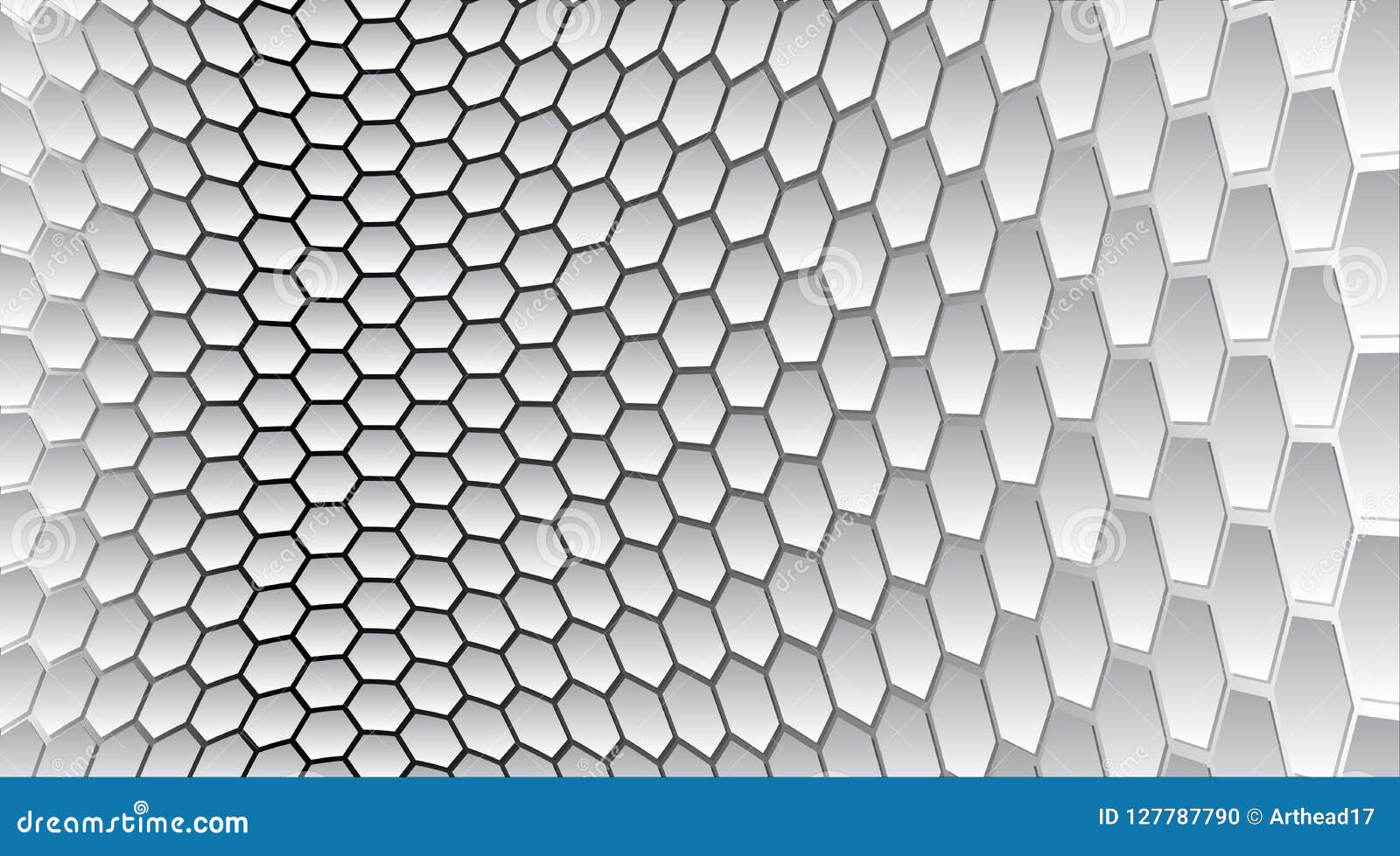 Perspective Grid Hexagonal Surface. Stock Vector - Illustration of ...