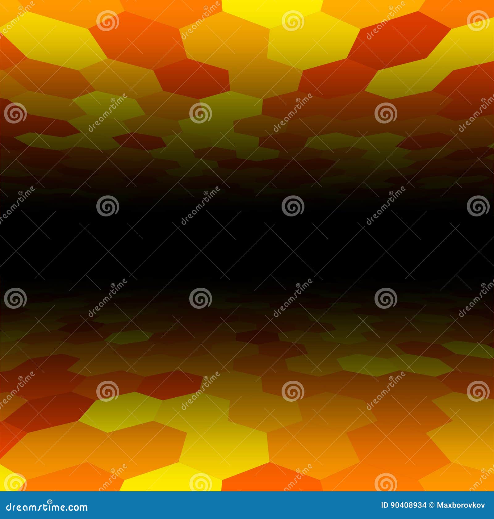 Perspective Grid Hexagonal Surface. Stock Vector - Illustration of ...