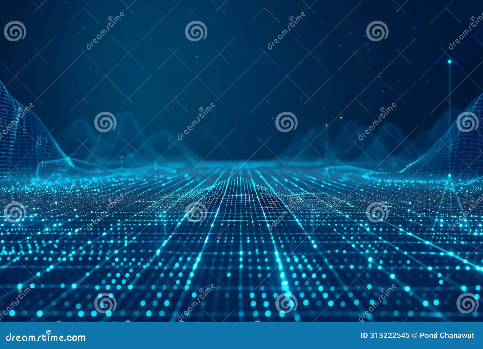 Perspective Grid Line Up and Down,digital Technology Stock Illustration ...