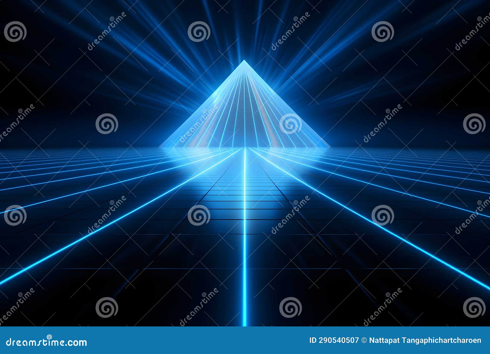 Perspective Grid Radial Lighting Effect Line Up and Down, Generated AI ...