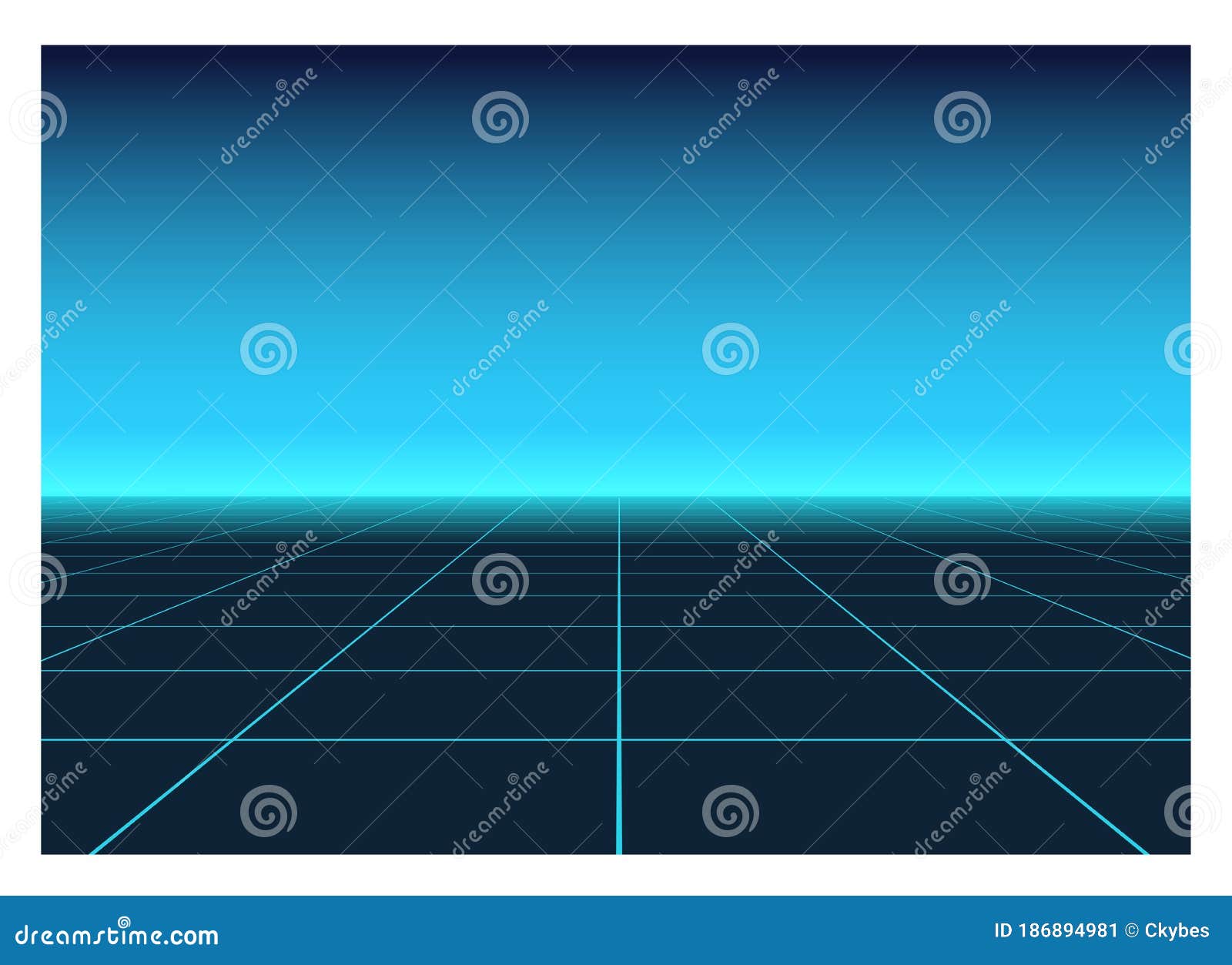 Perspective Grid in Retro Futurism Style. Stock Illustration ...