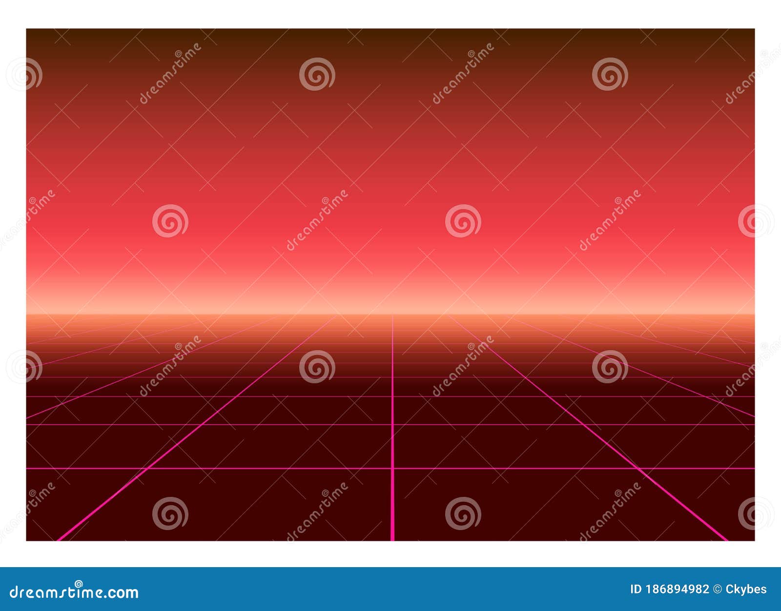 Perspective Grid in Retro Futurism Style. Stock Illustration ...