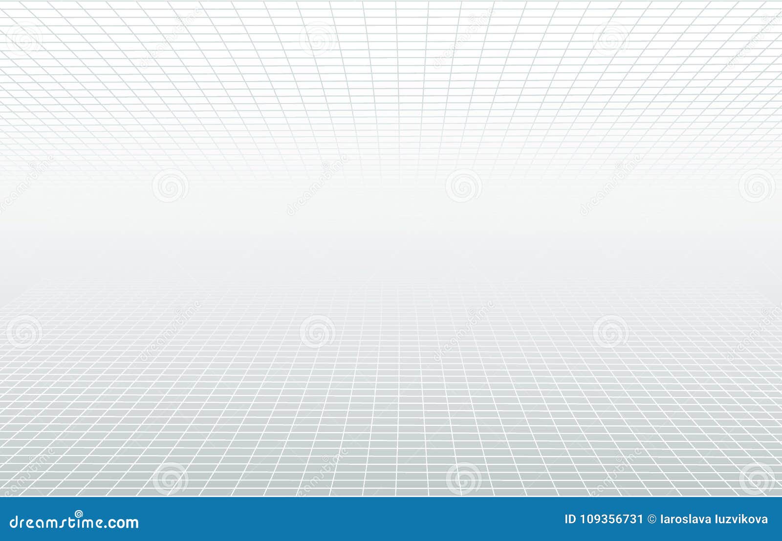 Perspective Grid White and Grey Ethereal Background. Vector Horizon ...