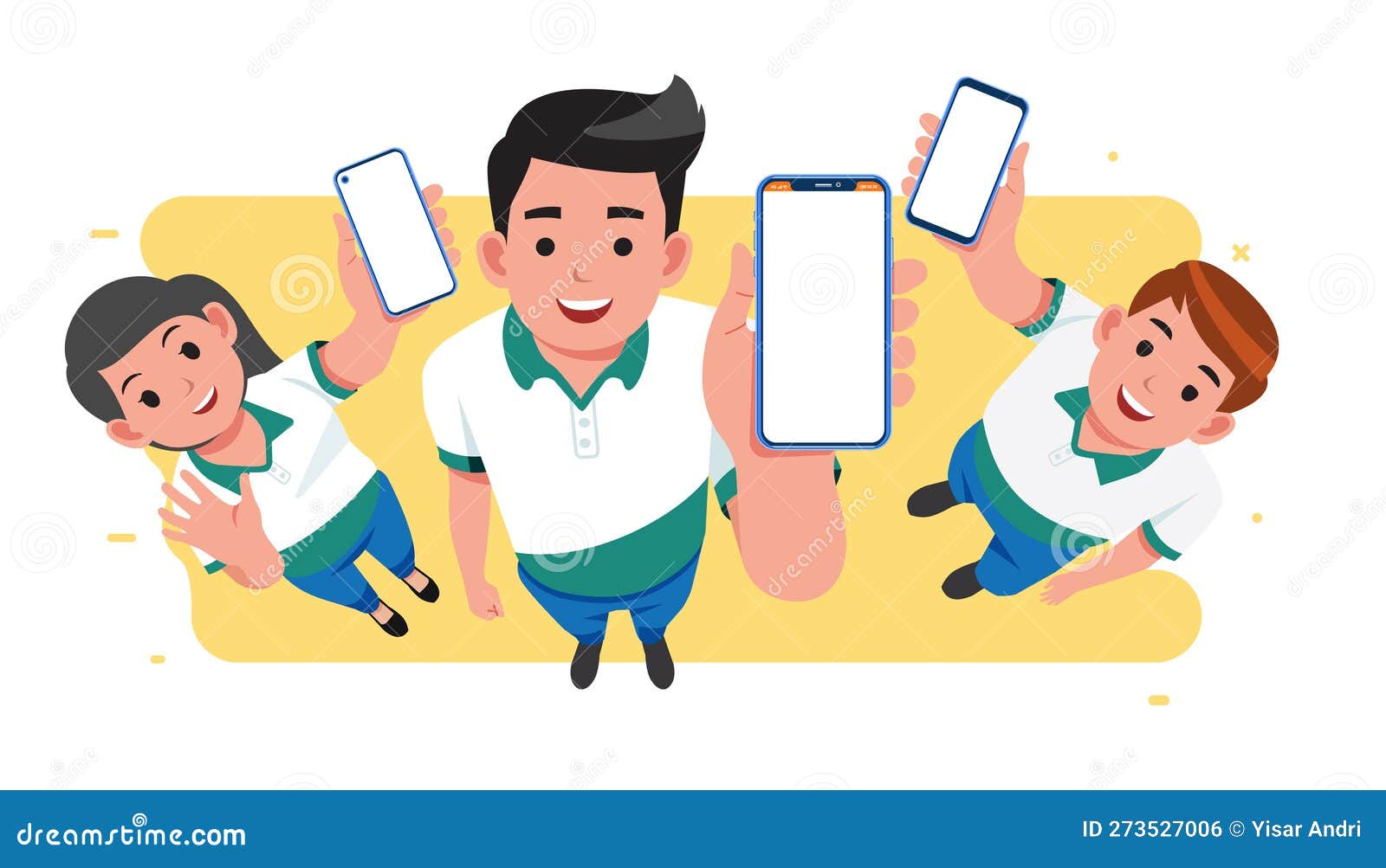 Perspective Group of People Worker with Uniform Raised His Hand To Show ...