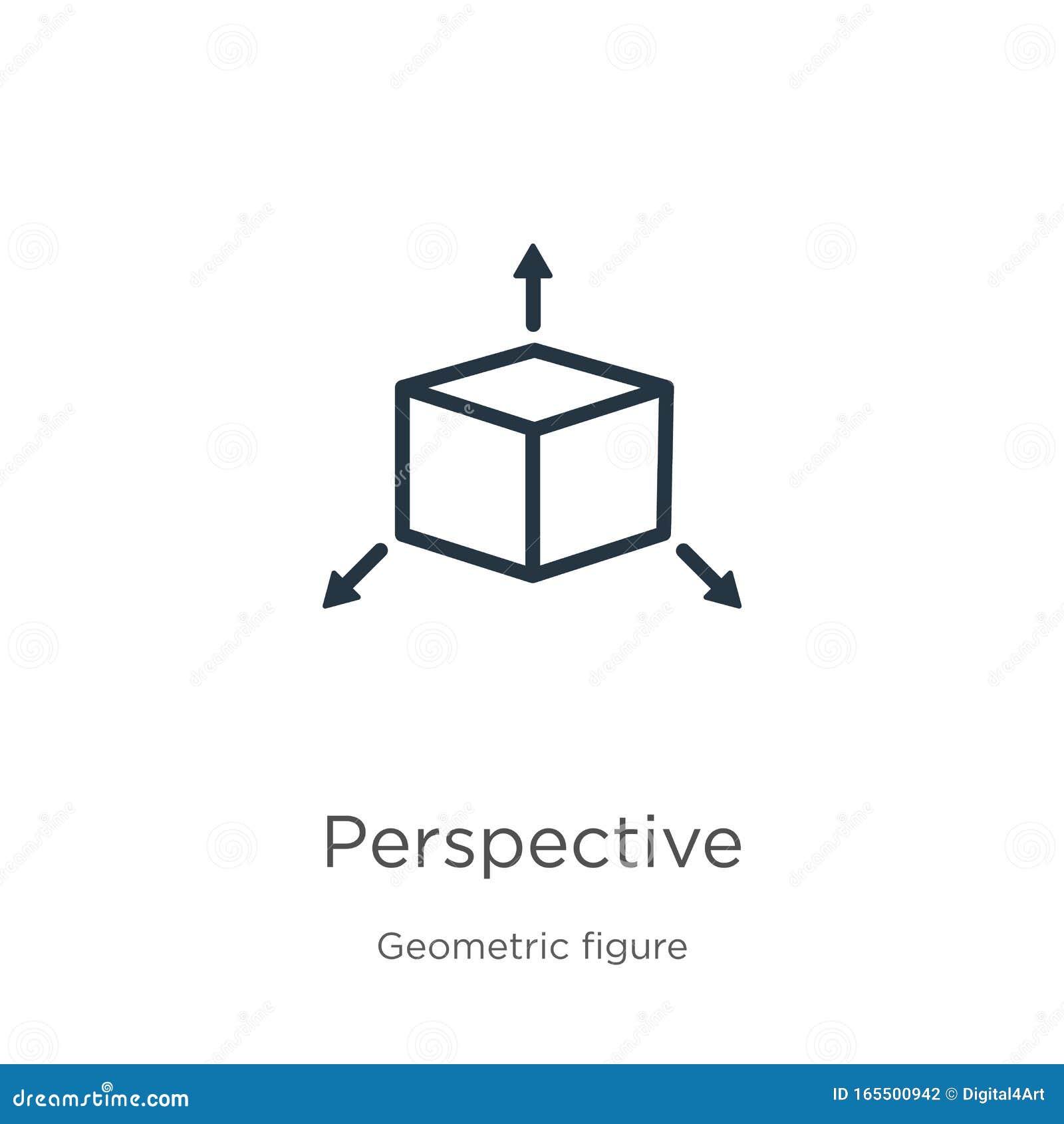 Perspective Icon. Thin Linear Perspective Outline Icon Isolated on ...