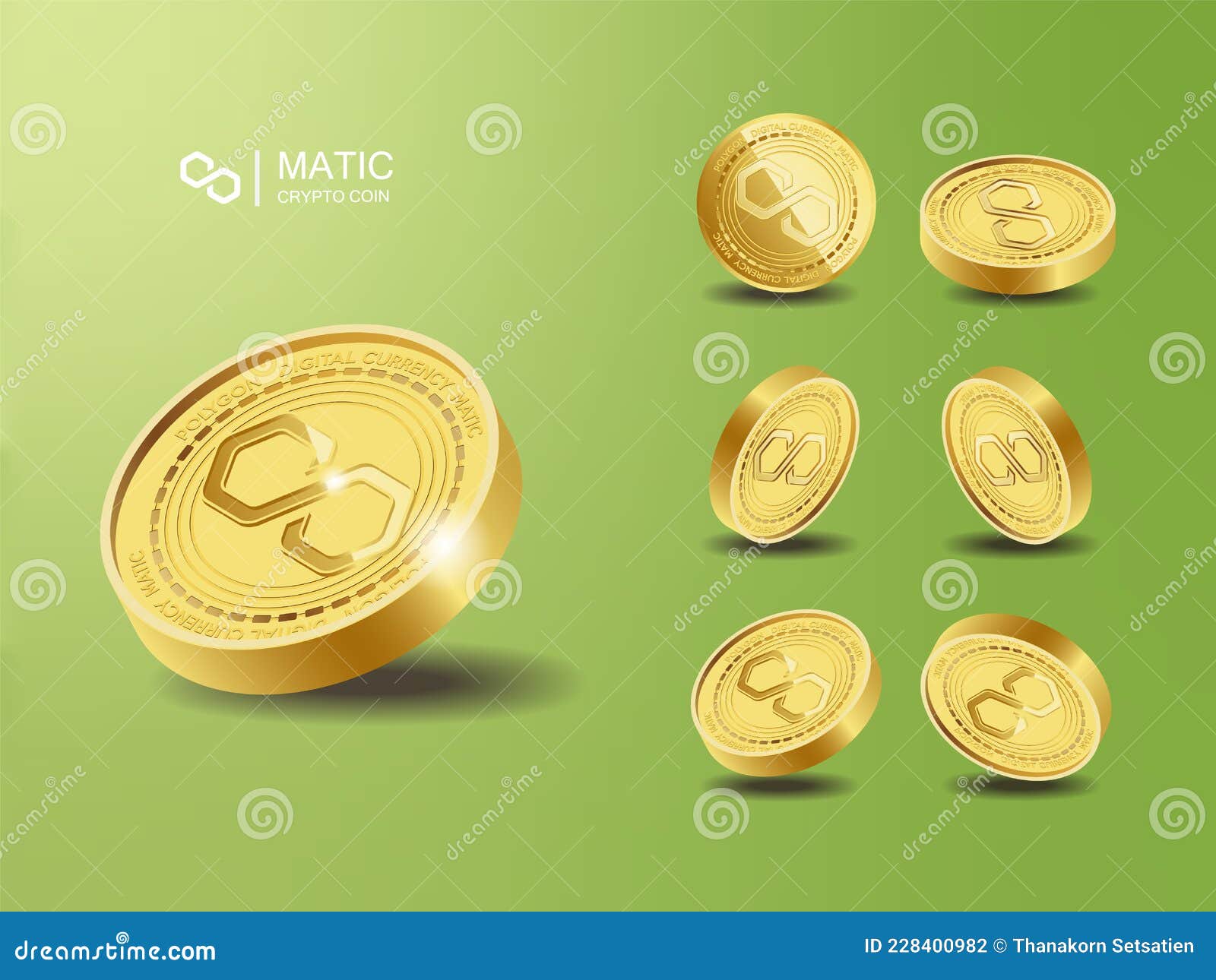 Polygon MATIC Cryptocurrency Coins. Editorial Photography ...